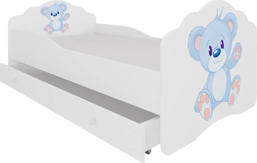 Postel s matrací a šuplíkem CASIMO BLUE BEAR 160x80