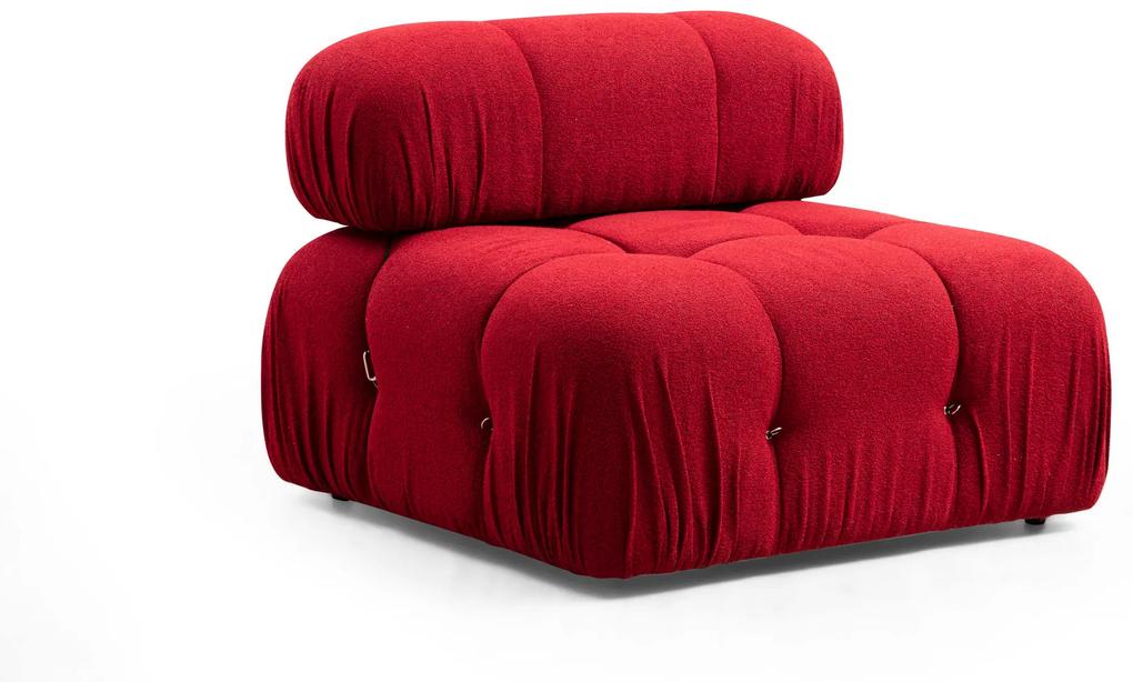 Atelier del Sofa Rohová sedací souprava Bubble Corner ( L1-O1-1R -Puf) - Red, Červená