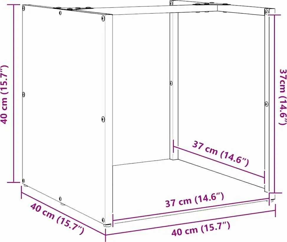 vidaXL Stojan na palivové dřevo 40x40x40 cm [864238] Barva: Povětrnostně odolná ocel