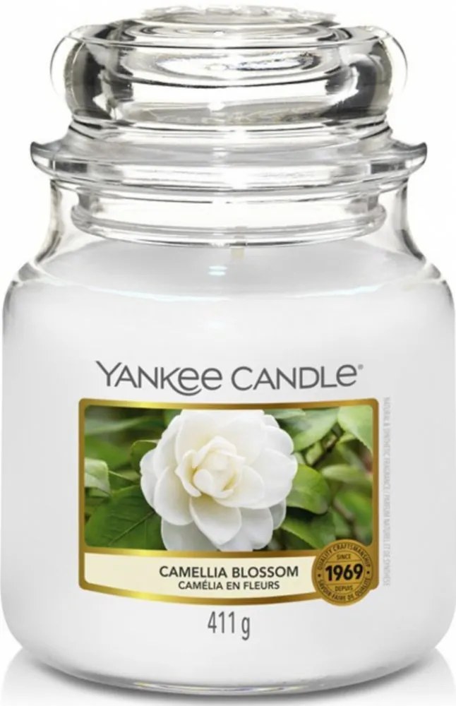 Yankee Candle vonná svíčka Classic ve skle střední Camellia Blossom 411 g