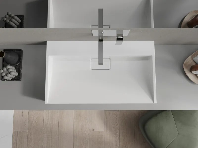 Mexen Ava umývadlo na desku z konglomerátu B/O 80 x 46 cm, bílá - 23018000