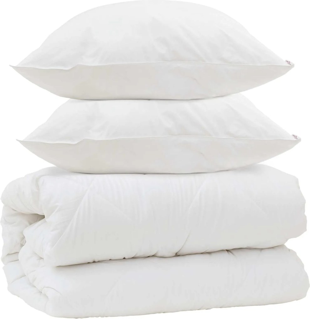 Duvet s polštáři s polštářem 3 ks Bílá Mikrovlákno 3378068