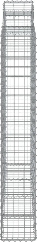 Klenutý gabionový koš 200 x 30 x 180/200 cm pozinkované železo 153489