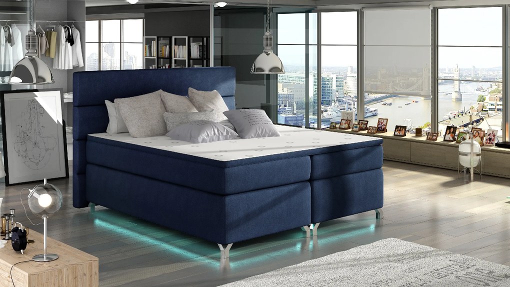 Boxspring Amadeo 180x200 s LED podsvícením Materiál / Dekor: Mat Velvet 63