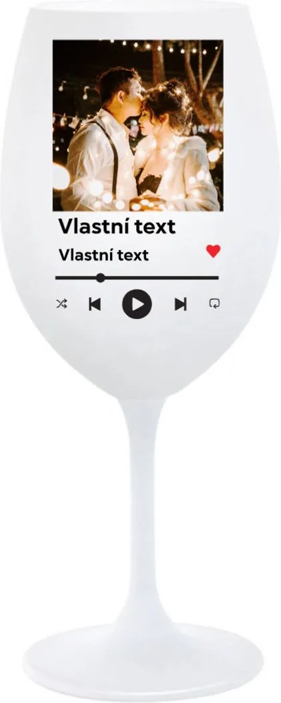 Personalizovaná sklenice s motivem přehrávače