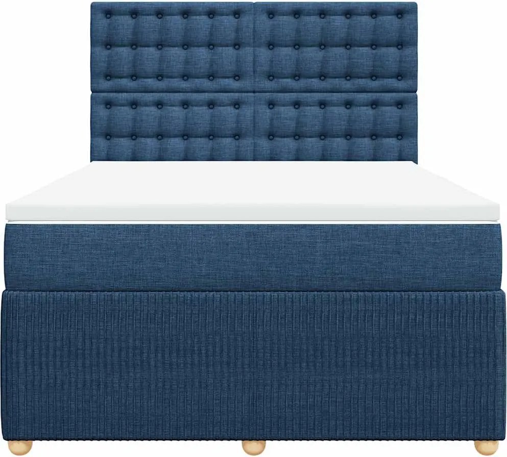 Box spring postel s matrací modrá 140x190 cm textil 3292071
