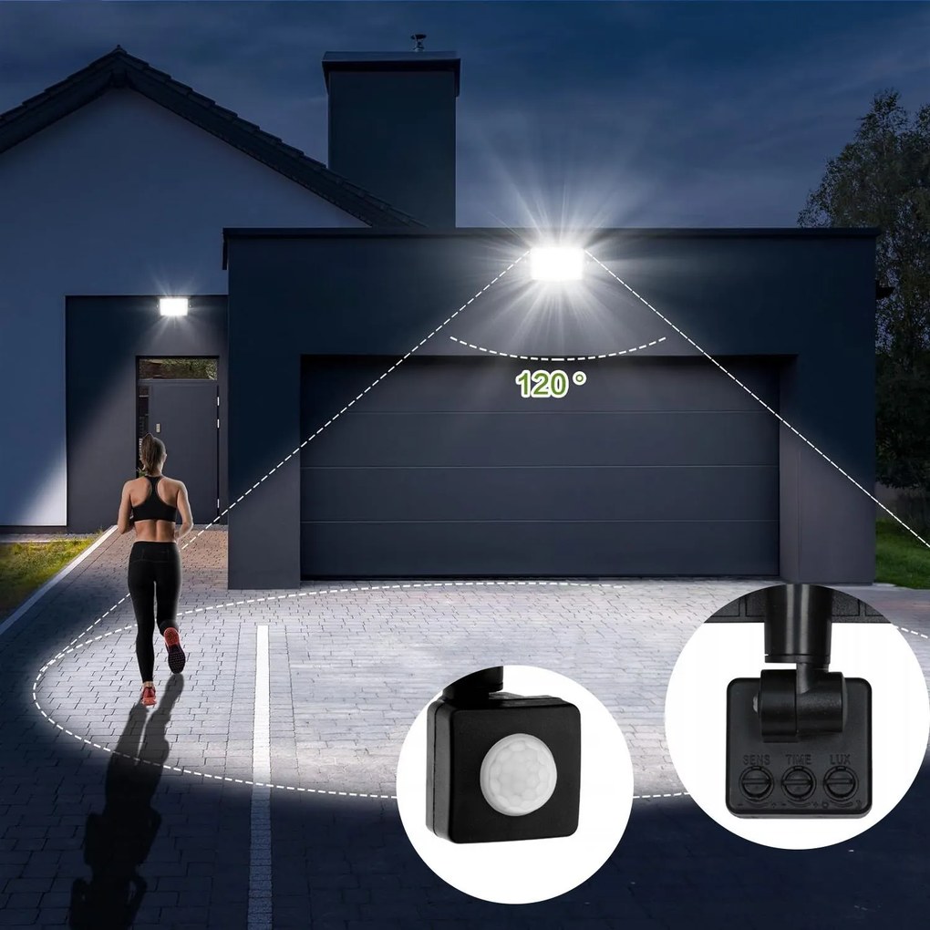 Toolight LED reflektor s pohybovým čidlem 50W RSL008-50NS
