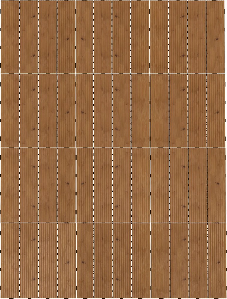 Outsunny Terasové dlaždice - Latě - Sada 12 ks, Max. plocha 1,08 m² - vzájemně propojené, velmi snadná instalace, rozměr 30 x 30 cm | Aosom