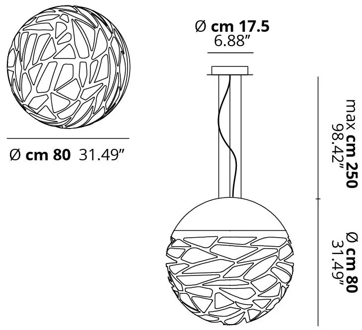 Lodes Kelly Large Sphere 80, závěsné svítidlo 4x23W LED E27, bronz, prům. 80cm