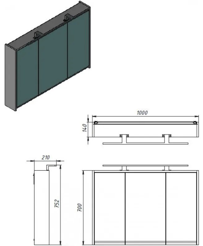 Lavedo Savona 100 zrcadlová skříňka do koupelny s LED podsvícením