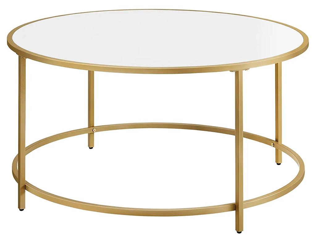 Vasagle Konferenční stolek Lowen, Bílá / Zlatá