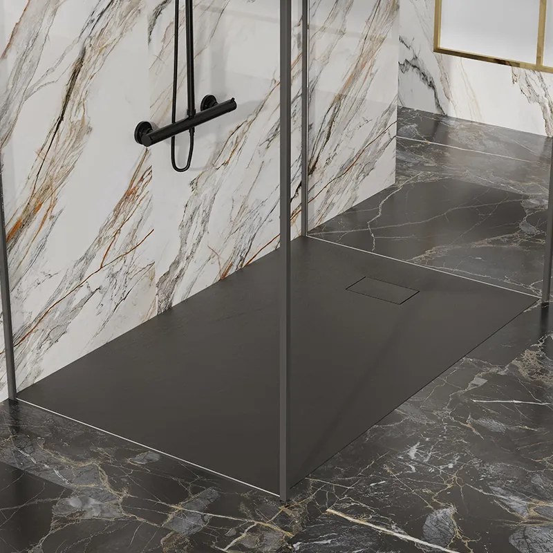 BPS-koupelny Obdélníková akrylátová sprchová vanička HYD-OSV-JUKO 130x90 černá
