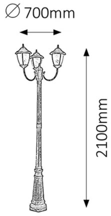 Rabalux 8379 - Venkovní lampa MADRID 3xE27/60W/230V