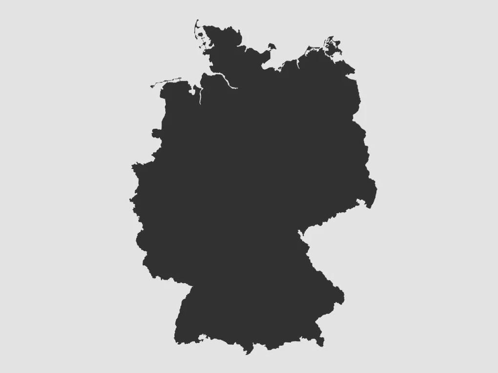 Německo mapa - kovový obraz na zeď Velikost: 100cm