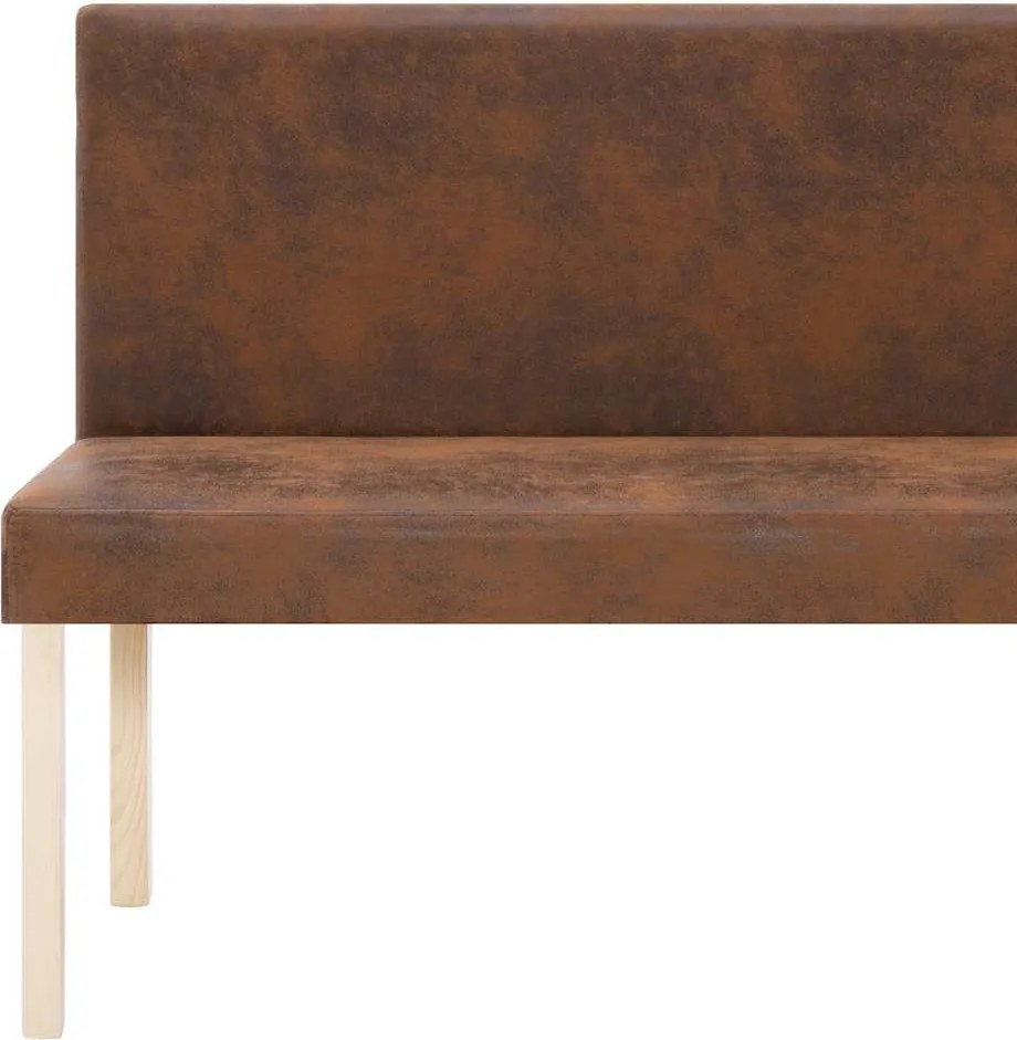 Lavice 139,5 cm hnědá umělá semišová kůže 281333
