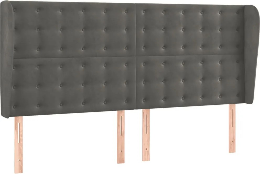 Box spring postel s matrací a LED tmavě šedá 180x200 cm samet 3136378