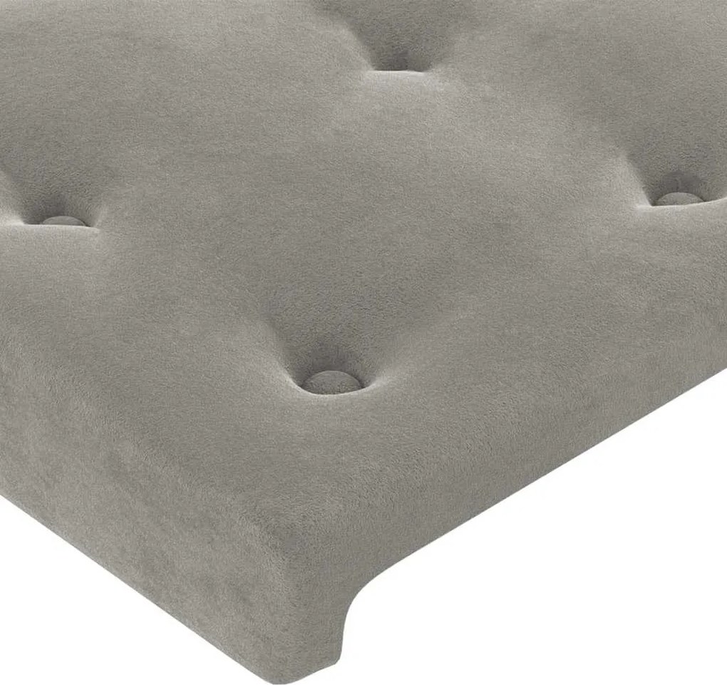 Čelo postele světle šedé 144x5x118/128 cm sametové 3116814