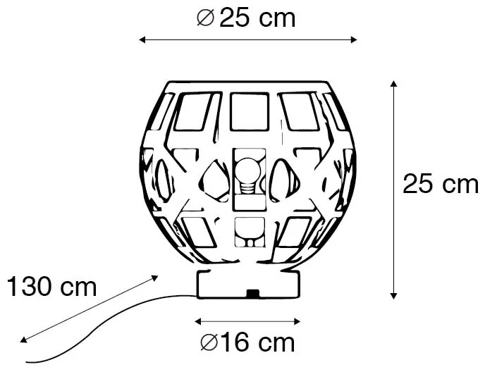 Industriální stolní lampa starožitné zlato - Bobby