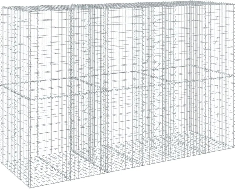 Gabionový koš s víkem 300 x 100 x 200 cm pozinkované železo 3295229