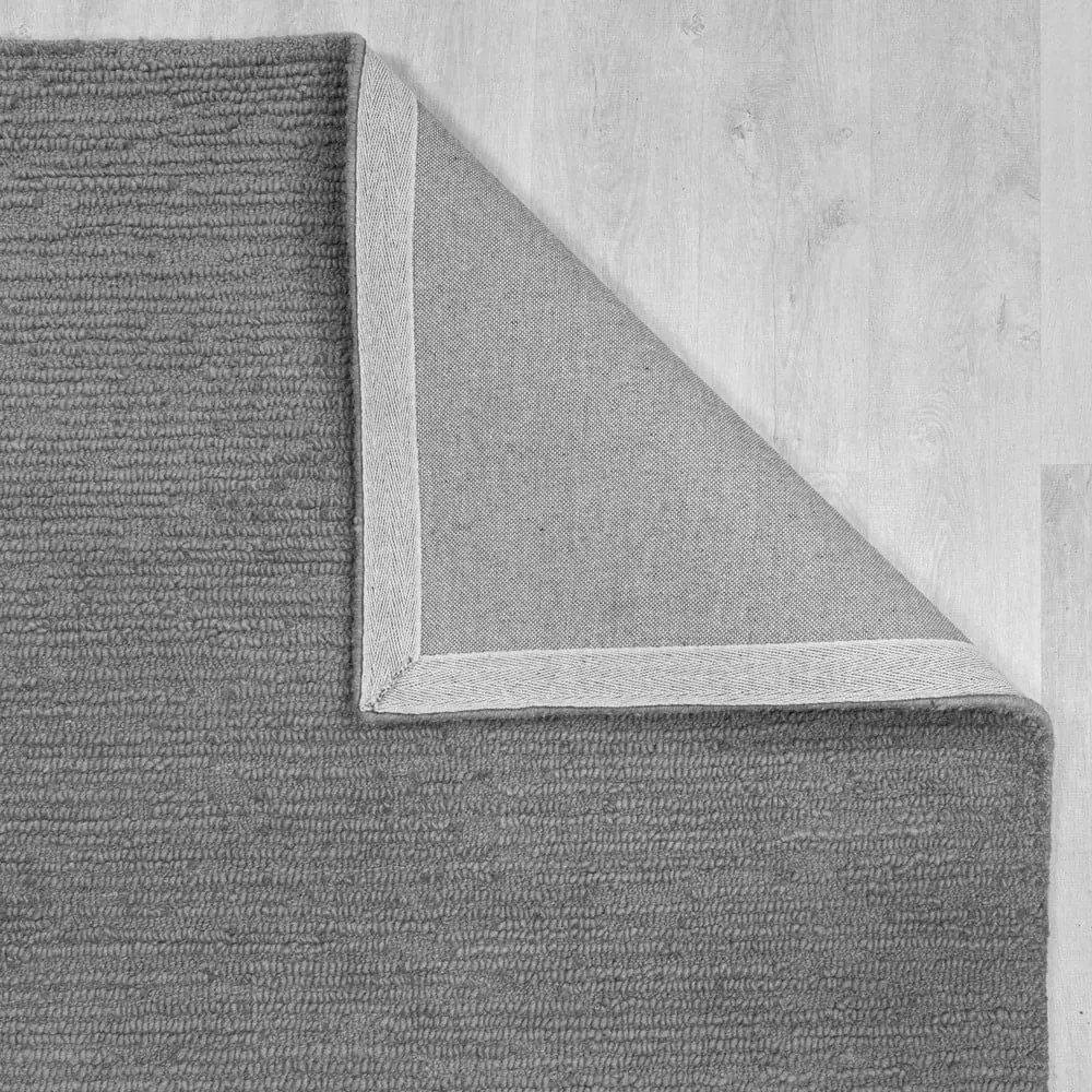 Šedý ručně tkaný vlněný běhoun 80x230 cm Harris Boucle – Flair Rugs