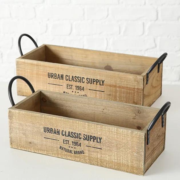 Dřevěný box Supply Boltze, 40x18 cm, výška 12 cm (17 cm), dřevo jedle (cena  za ks) | Biano