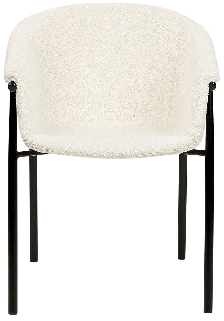 Sada 2 buklé jídelních židlí krémově bílé AMES Beliani