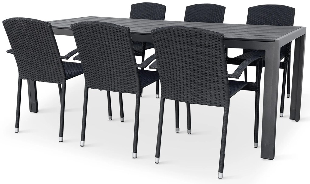 Nábytek Texim Nábytek na zahradu ratan - stůl VIKING XL 190cm + 6x židle ROMA