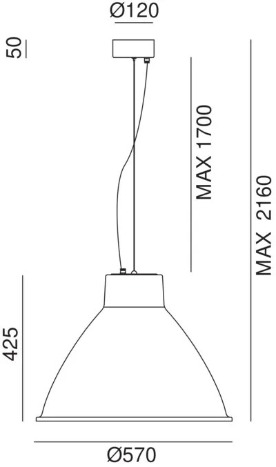 Il Fanale Industriální závěsné svítidlo LOFT s kabelem ø 570 mm