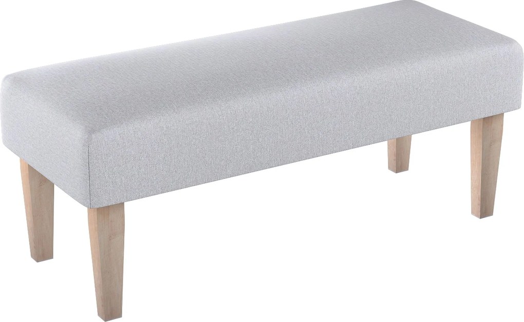 Dlouhá lavička 100x40cm barva šedá látka pletený vzor