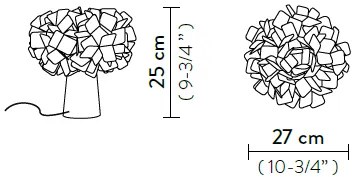 Slamp Clizia Opal Table, stolní designová lampička, 1x6W E14, výška 25cm