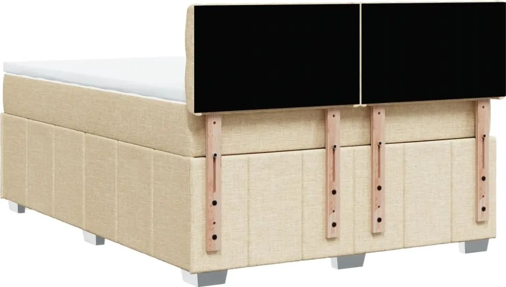 Box spring postel s matrací krémová 140x200 cm textil 3287103