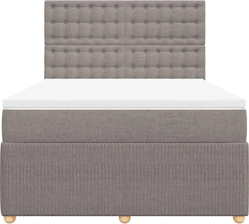 Box spring postel s matrací taupe 160x200 cm textil 3294425