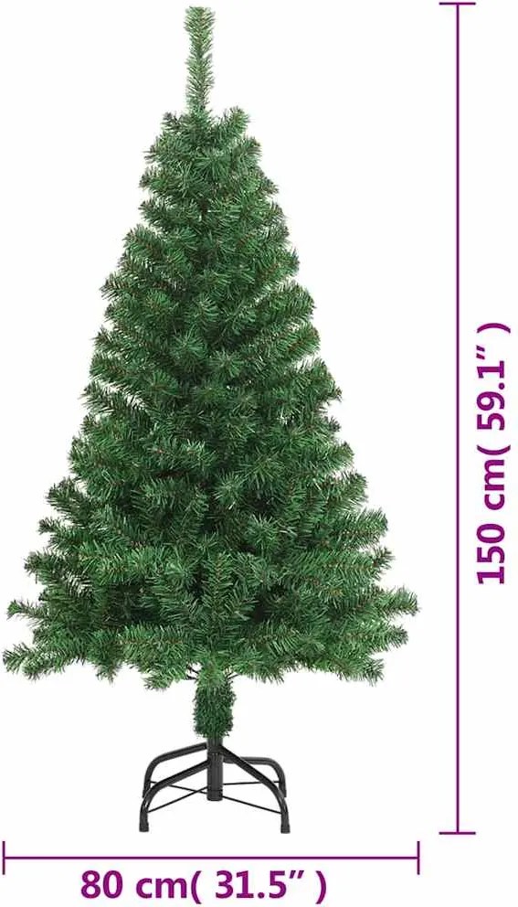 Umělý vánoční stromek s hustými větvemi zelený 150 cm PVC 321034