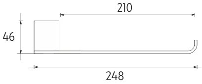 Držák na ručníky 25 cm na zeď, zahnuté rameno NIMCO KIBO Ki 14060g-26