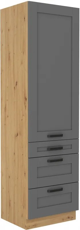 Kuchyňská skříňka LUNA 60 DKS-210 3S 1F korpus: dub artisan, barva dvířek: šedá DUST