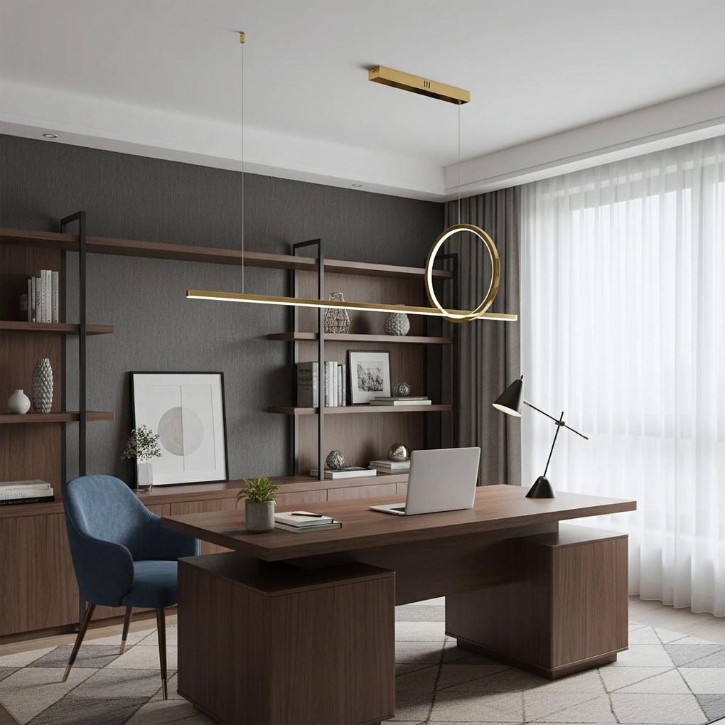Závěsný LED lustr LHJ111-CP C zlatý/teplá bílá