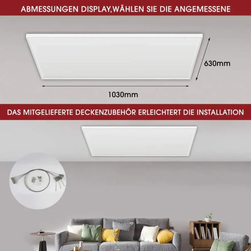 ByeCold | Stropní infrapanel | Ultratenký | 700W | 103x63 cm | Bez termostatu | Výhřevnost 12,5m² | HH1006