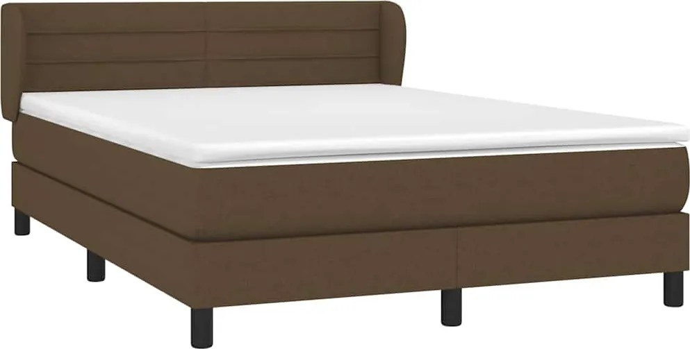 Box spring postel s matrací tmavě hnědá 140x190 cm textil 3126320