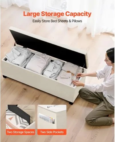 Úložný taburet VEVOR, 1060 × 360 × 240 mm – 1100 × 400 × 400 mm