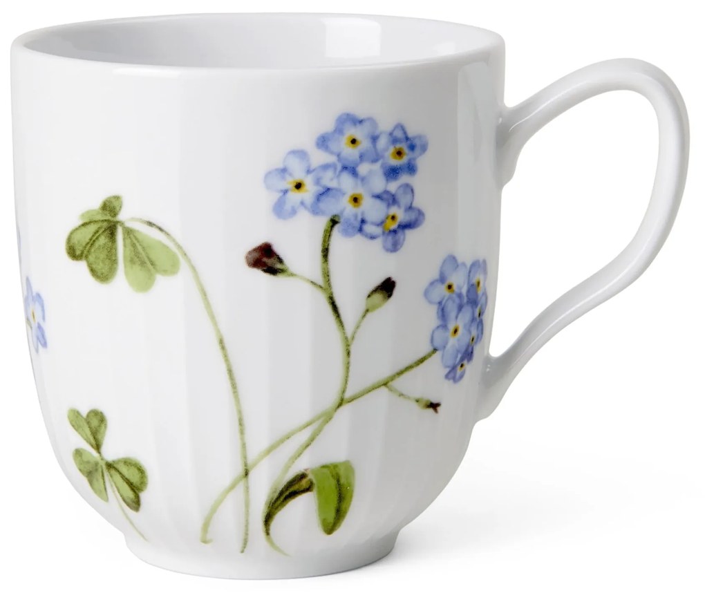 KÄHLER Porcelánový hrnek Hammershøi Summer Forget me not, modrá barva, zelená barva, bílá barva, porcelán