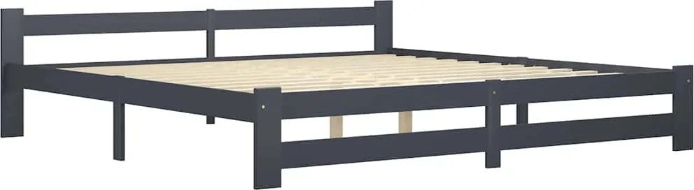 Rám postele bez matrace Tmavě šedý masiv borovice 200x200 cm 322025
