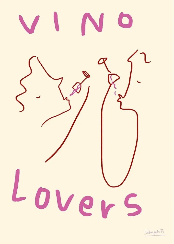 Plakát 50x70 cm Vino Lovers – Ruby Hughes – The Poster Club