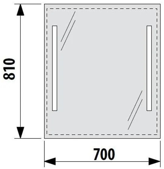 Jika Clear Zrcadlo 70x81 LED H4557351731441