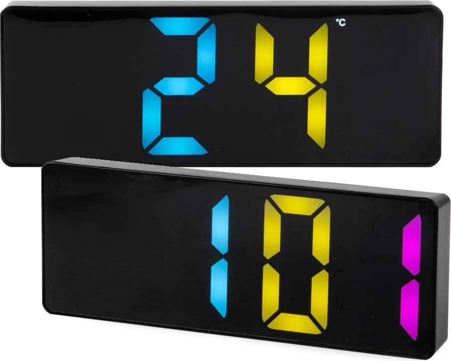 Verk Group DIGITÁLNÍ BUDÍK ELEKTRONICKÝ TEPLOMĚR BAREVNÝ BUDÍK DATUM SNOOZE