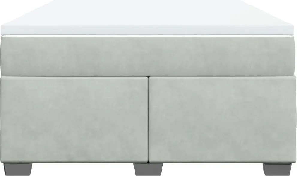 Box spring postel s matrací světle šedá 160x200 cm samet 3285293