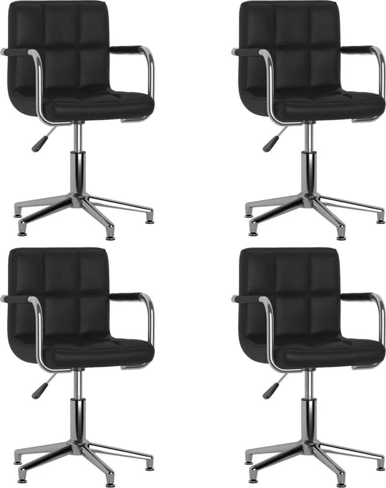 vidaXL Otočné jídelní židle 4 ks umělá kůže [3088073] Barva: Černá