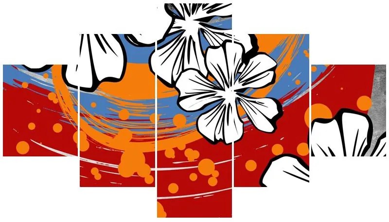 Obraz bílých havajských květů (125x70 cm), 40 dalších rozměrů