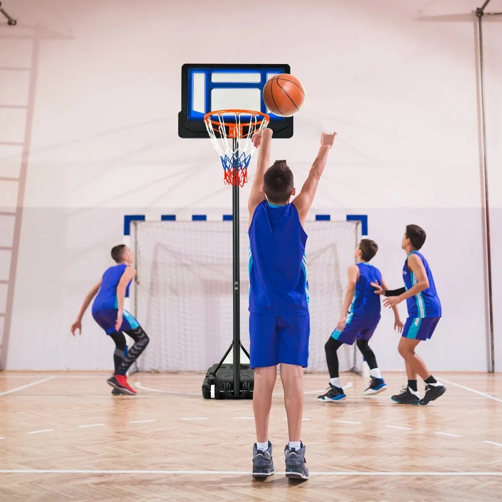 Costway Basketbalový stojan 90/158-210 cm výškově nastavitelný – modrý