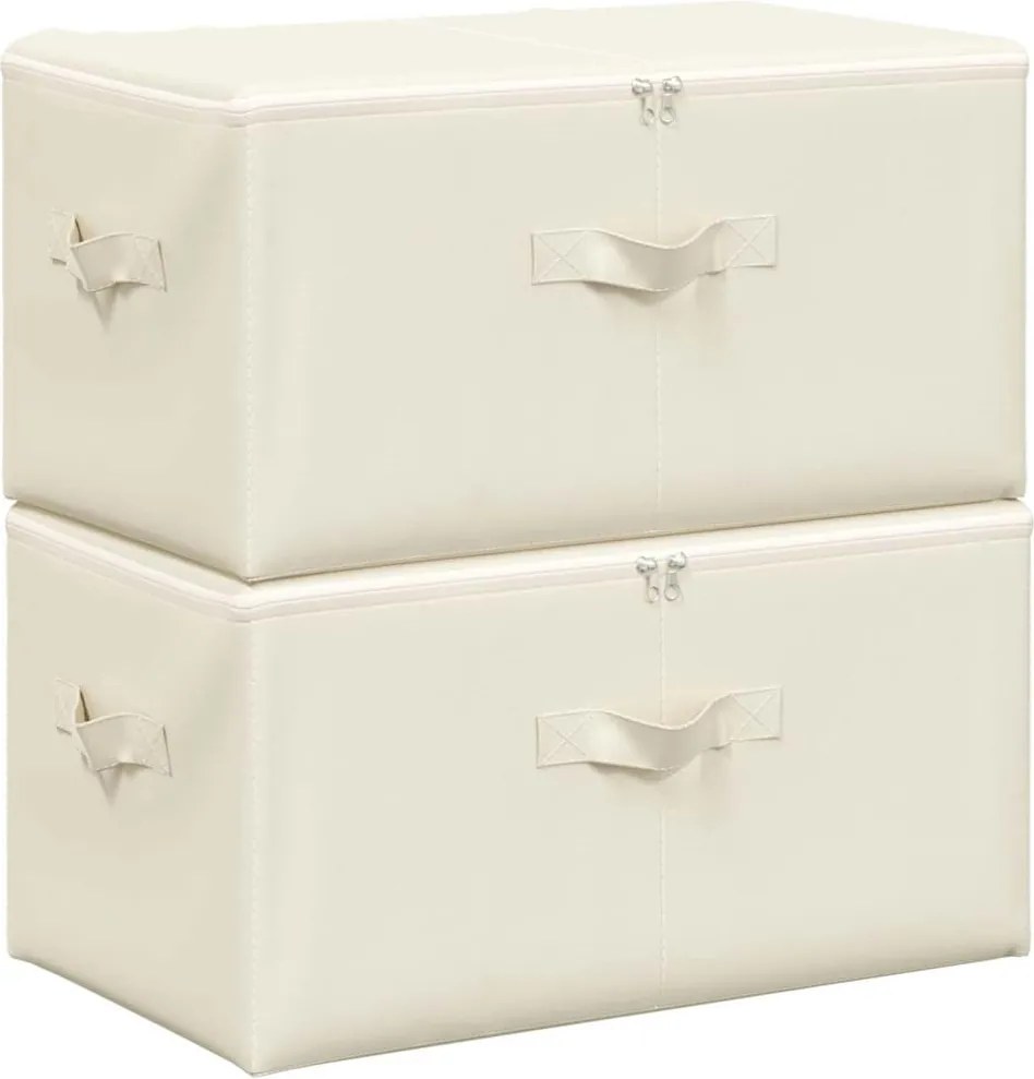 Úložné boxy 2 ks textil 43 x 34 x 23 cm krémové 332911