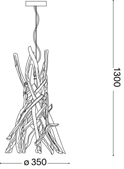 Ideal Lux - Lustr na lanku DRIFTWOOD 1xE27/60W/230V guava
